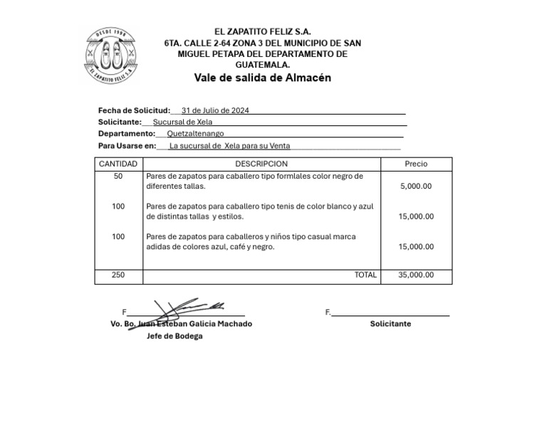 Vale de Salida | PDF