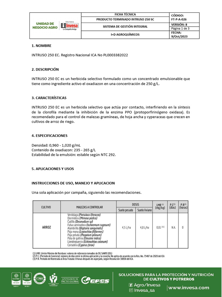 INTRUSO-250-SC | PDF