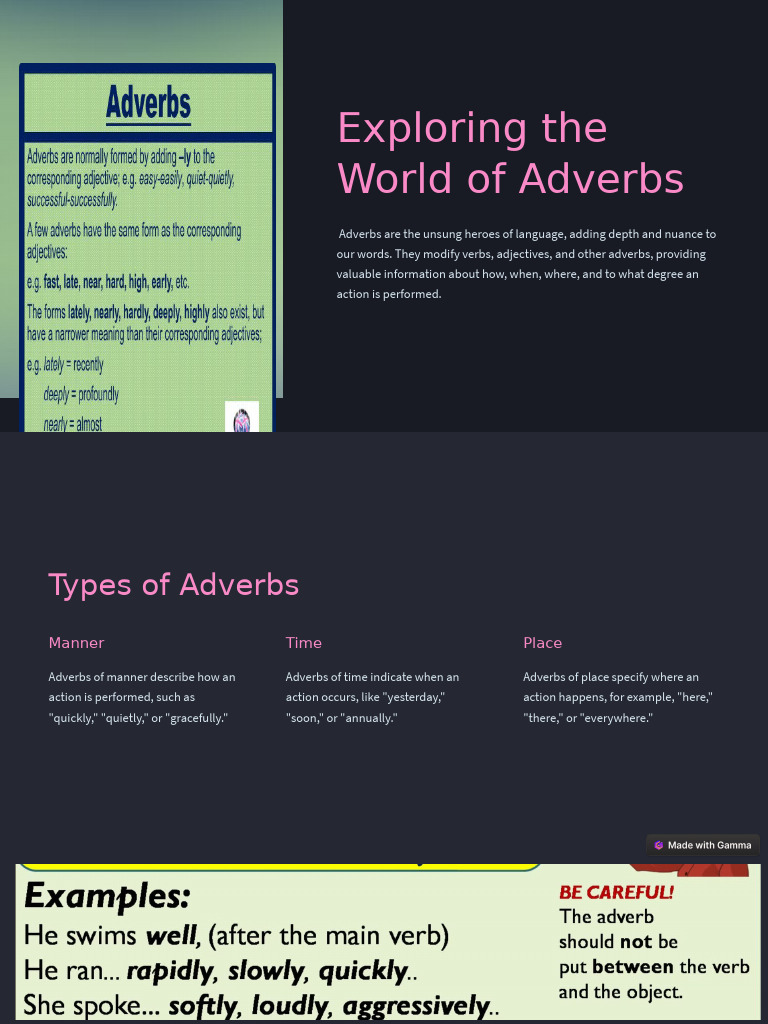 Exploring The World of Adverbs | PDF
