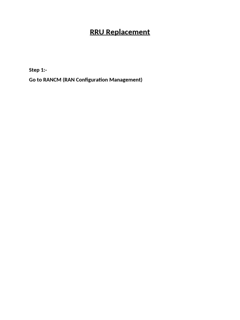 General RRU Replacement | PDF