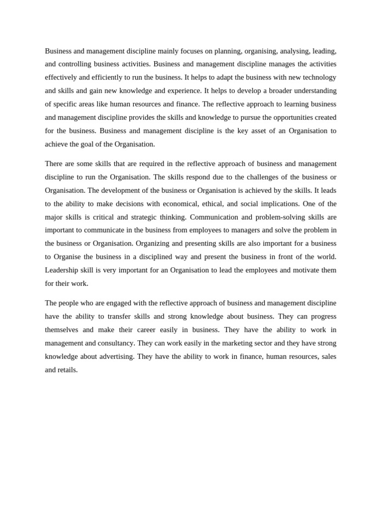 Business and Management Discipline | PDF