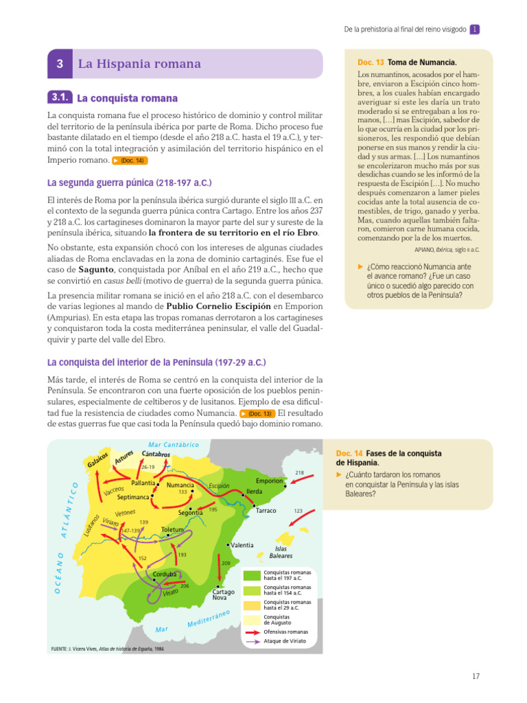 La Hispania Romana y La Monarquía Visigoda (Santillana) | PDF
