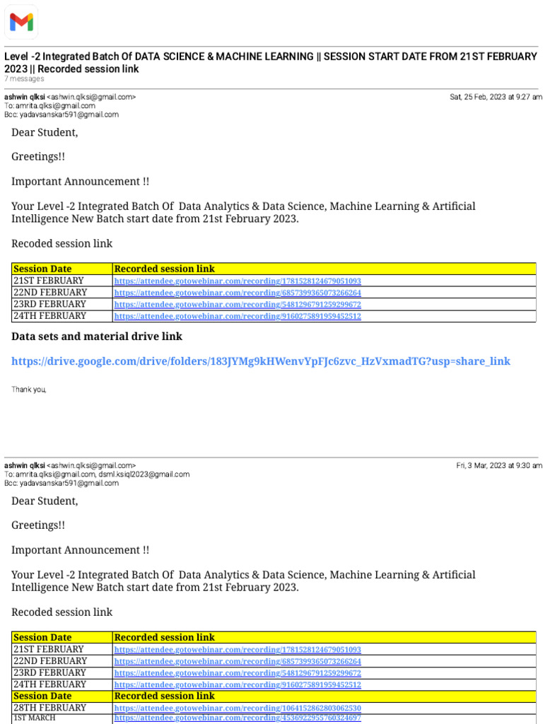 Level-2 Data Science & ML Batch | PDF