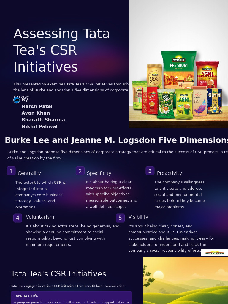 Assessing Tata Teas CSR Initiatives11 | PDF | Corporate Social ...