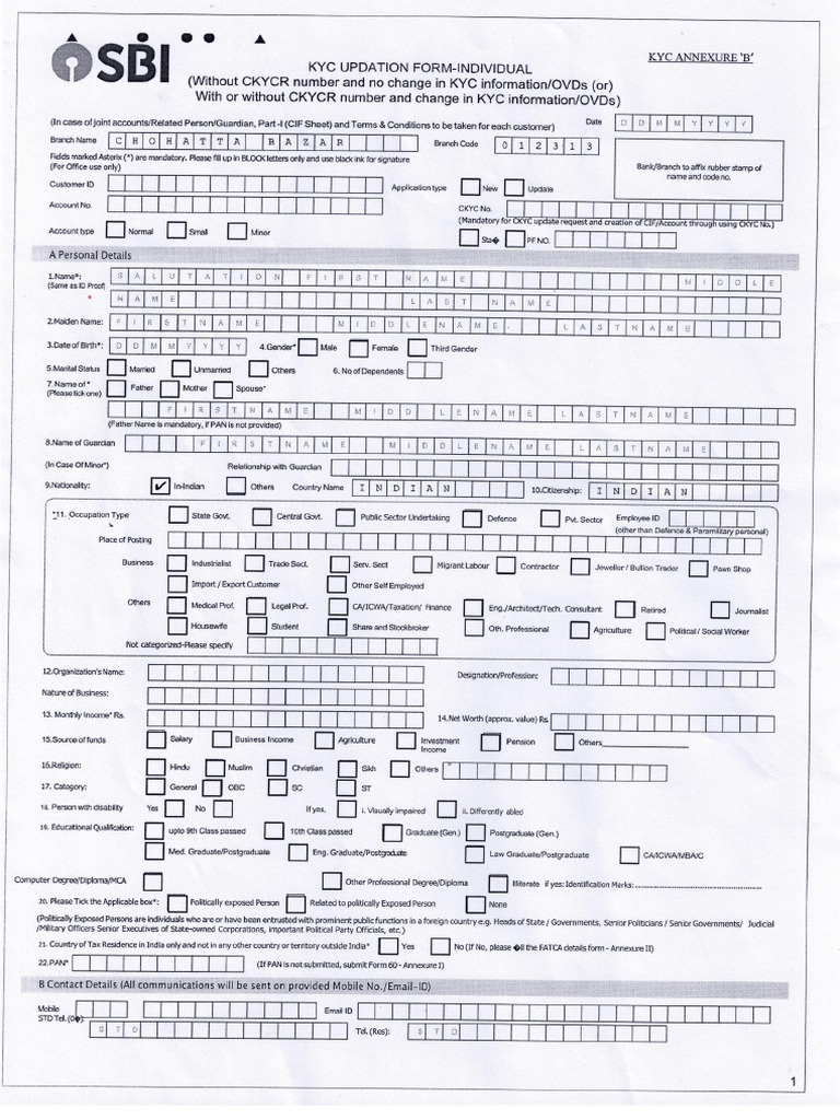 Sbi Kyc | PDF