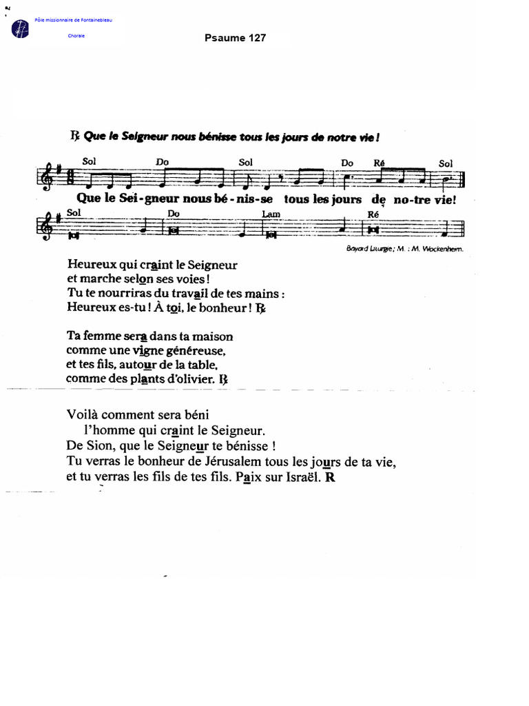Psaume 127 2 Que Le Seigneur Nous Benisse Ordo | PDF