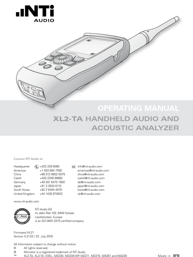 XL2 TA Manual | PDF