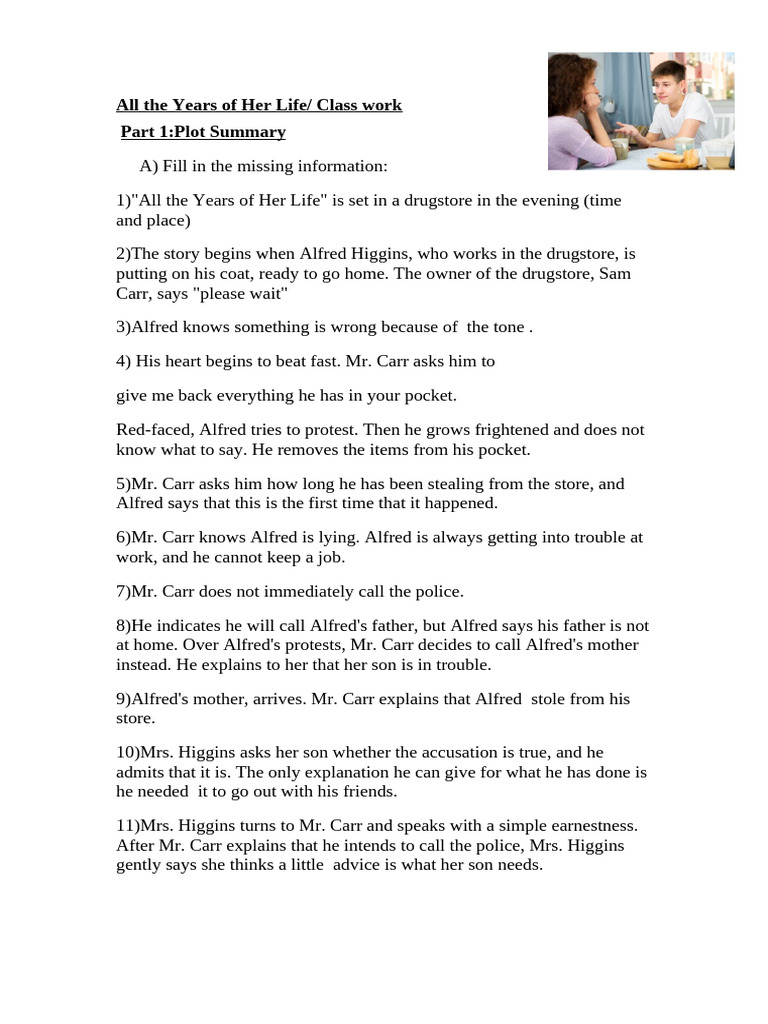 All The Years of Her Life - Work Page - Characters, Plot, Theme ...