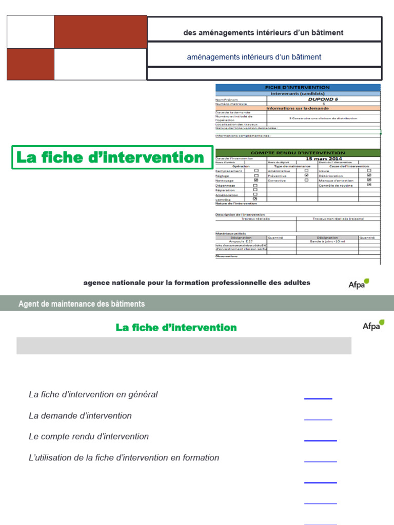 0.4. Fiche d'intervention | PDF