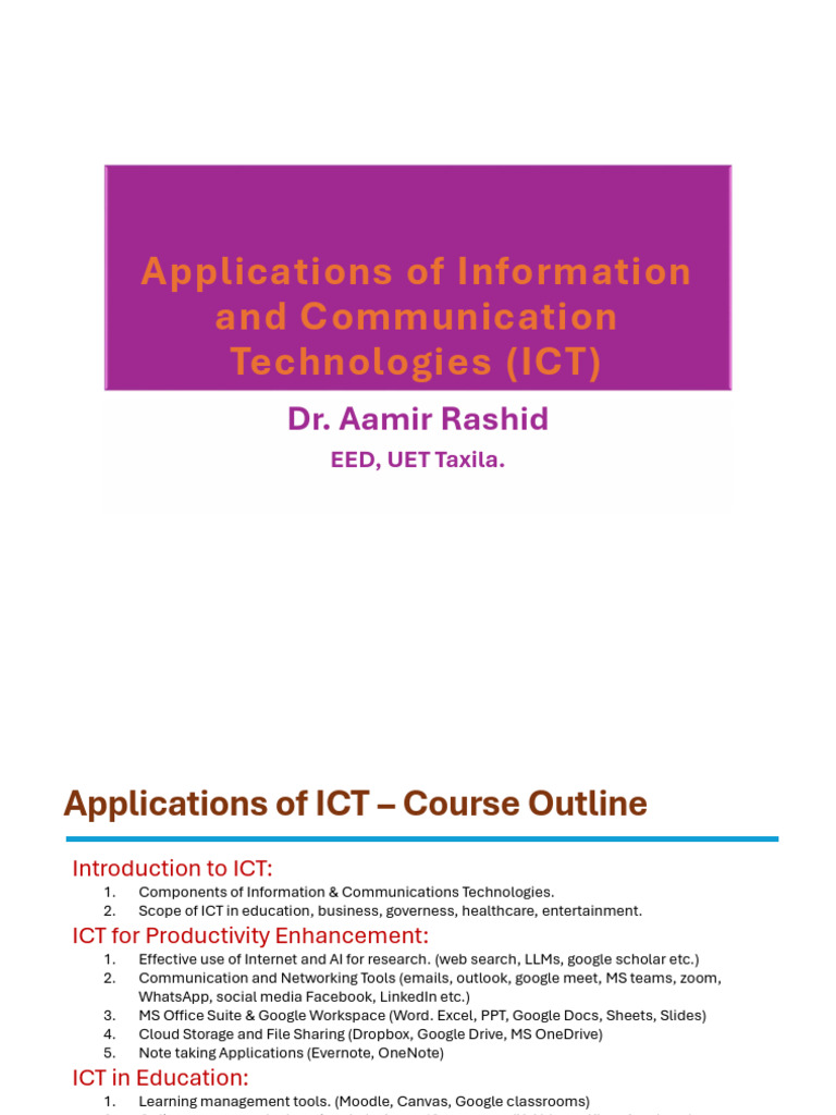 Applications of ICT-3 | PDF