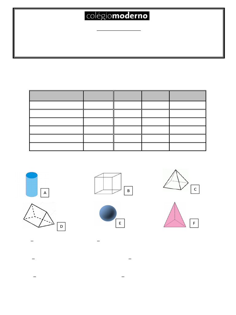 Chav. Corr. - Sólidos Geométricos | PDF