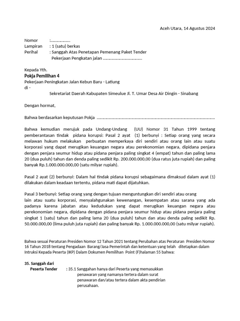 Sanggah Cv. Sinar Mutia | PDF