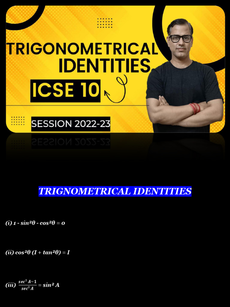 Trignometrical Identities Class 10 | PDF