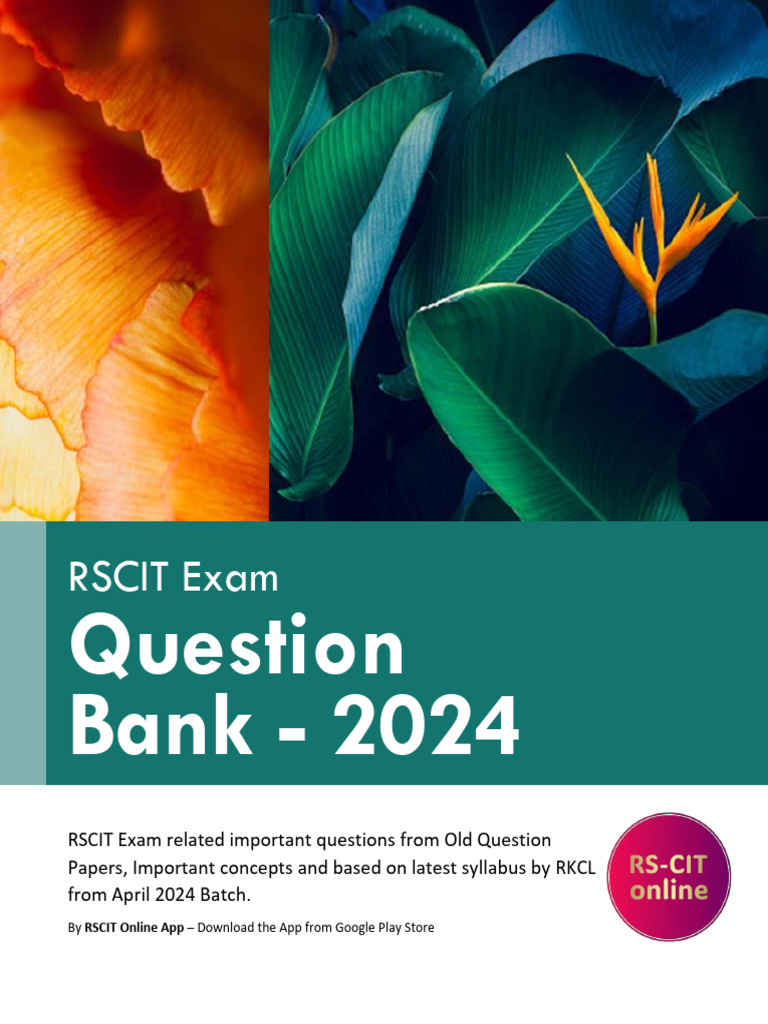 RSCIT Exam Question Bank 2024 | PDF