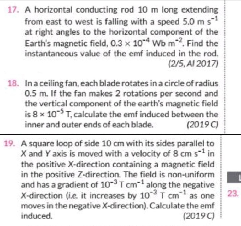 EM Induction Pyq Numericals | PDF