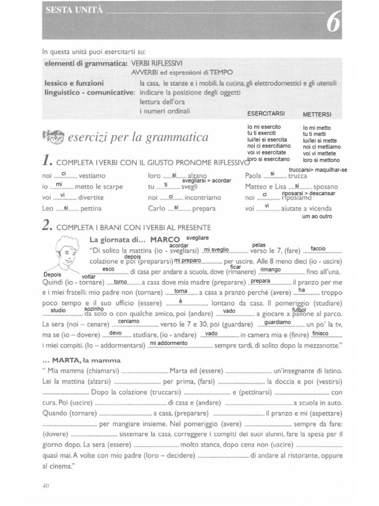 Verbi Riflessivi 21.03 | PDF