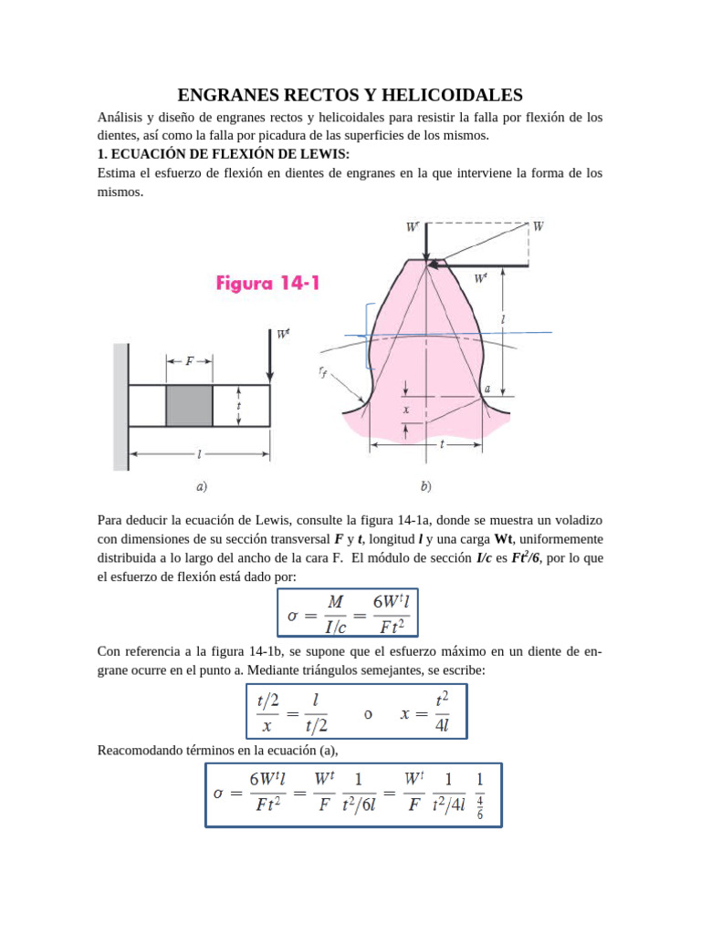 Engranes Rectos y Helicoidales Analisis (1) | PDF