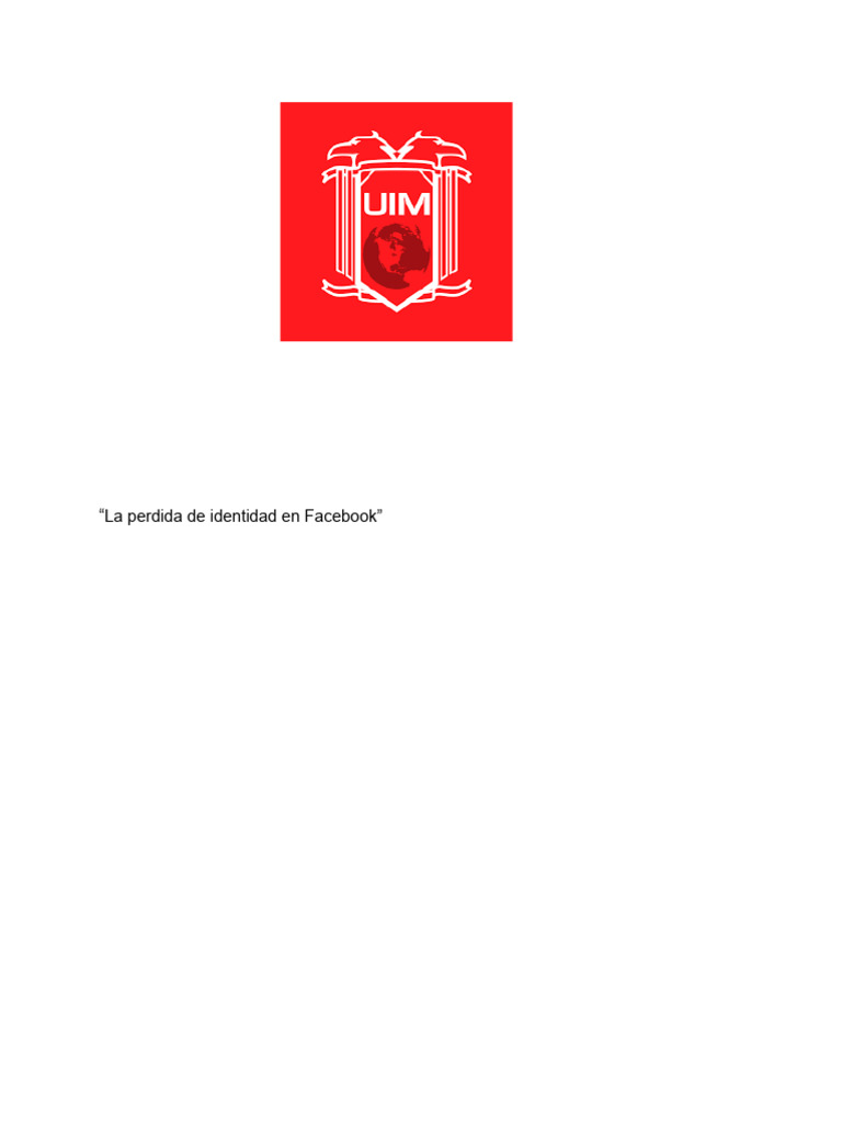 La Perdida de Identidad en Facebook. | PDF
