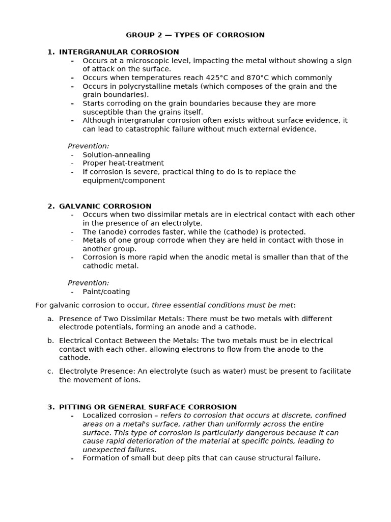 GROUP 2 Types of Corrosion | PDF