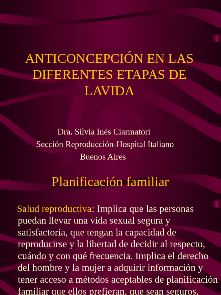 Anticoncepción en Diferentes Etapas de La Vida-S Ciarmatori | PDF ...