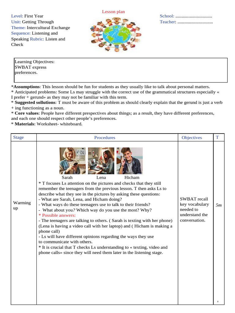 Expressing Preferences Lesson Plan | PDF