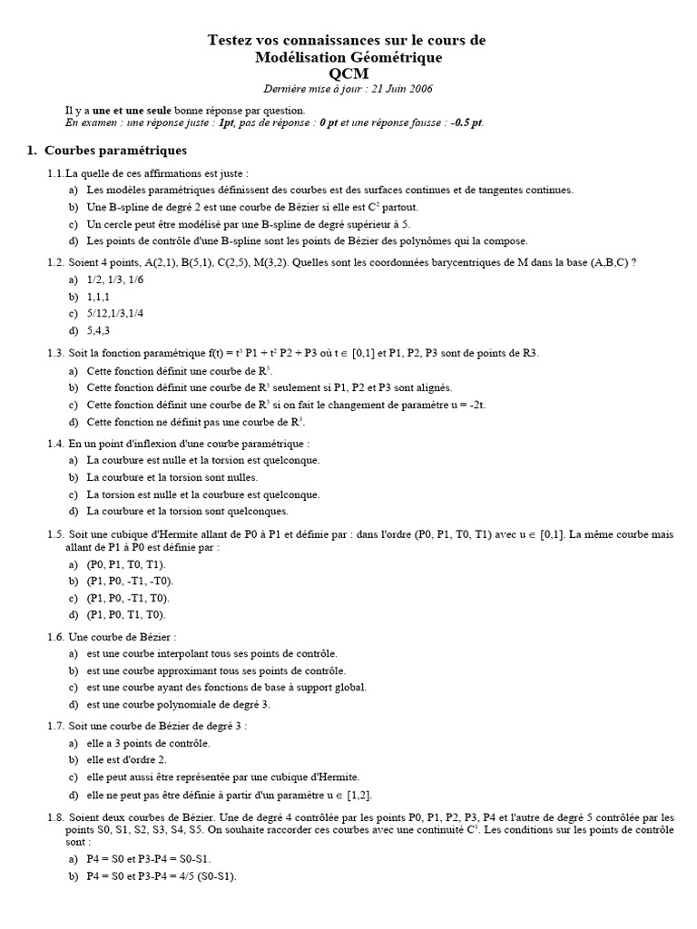 QCM Modelisation | PDF