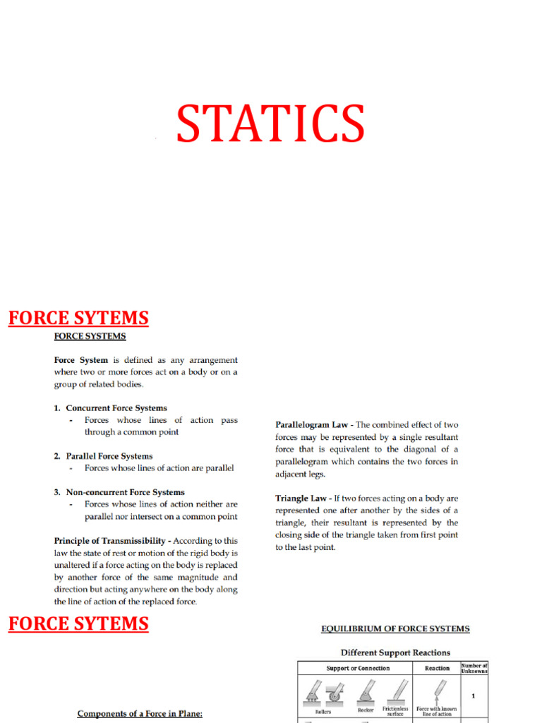 Lecture-01 Statics | PDF