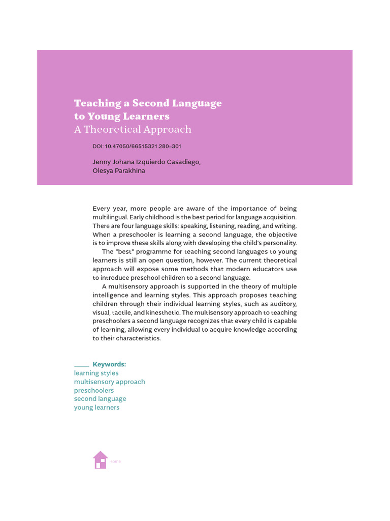 Teaching A Second Language To Young Learners Pdf