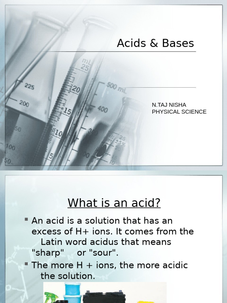 Acid and Bases Ppt | PDF