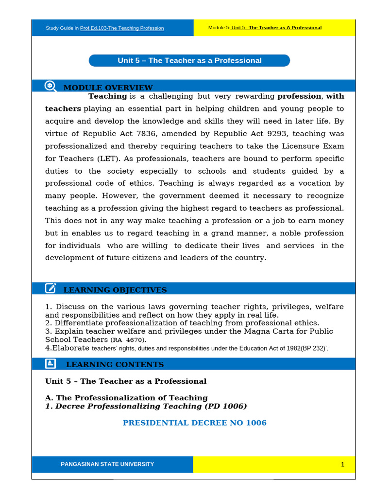 module-5-the-teaching-profession (1) | PDF