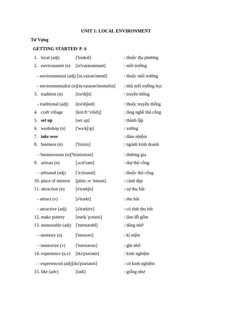 Vocabulary G9 S1 | PDF