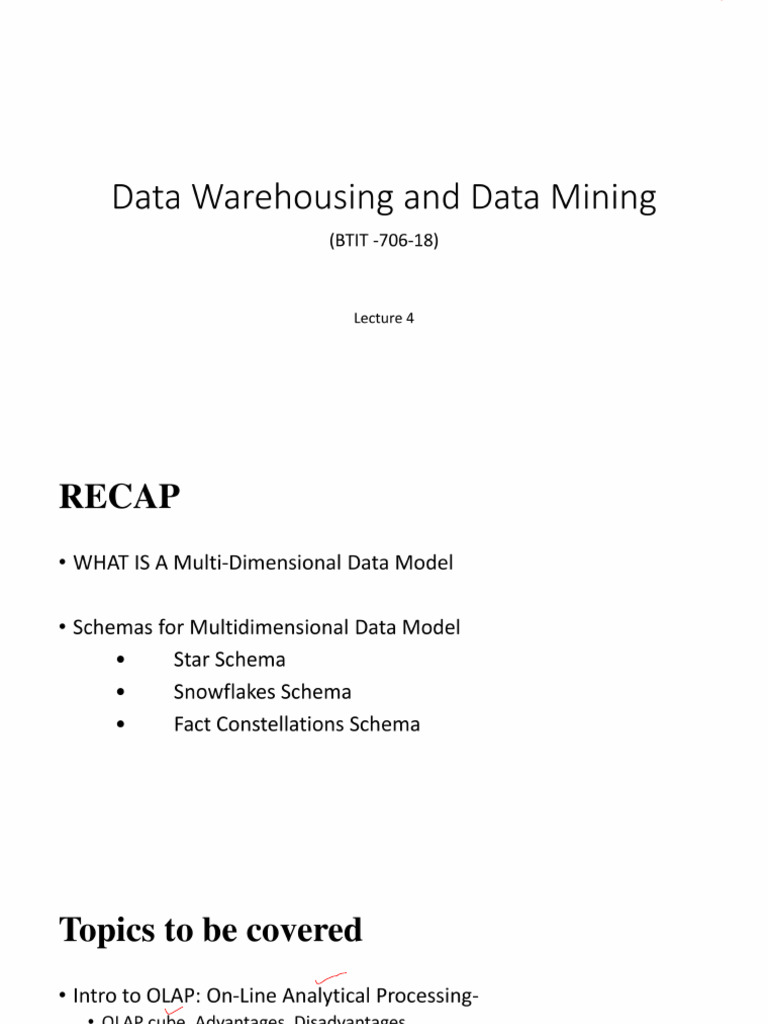DWM Lecture 4 - Unit 1 | PDF