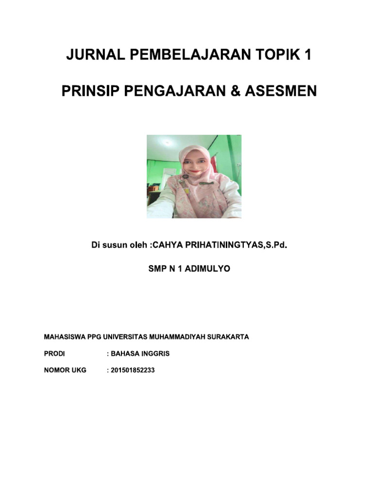 Cover Jurnal - PRINSIP PENGAJARAN & ASESMEN | PDF