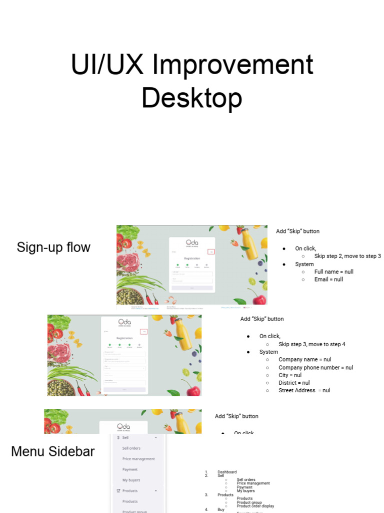UI - UX Improvement Desktop | PDF