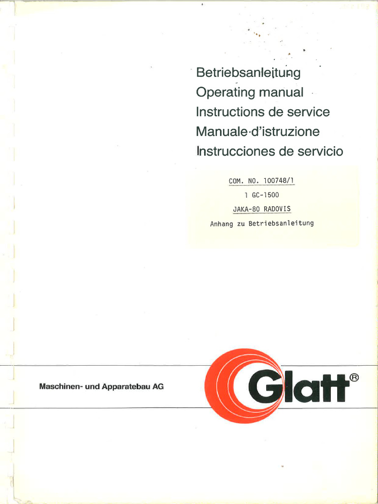 Glatt Gc1500 | PDF