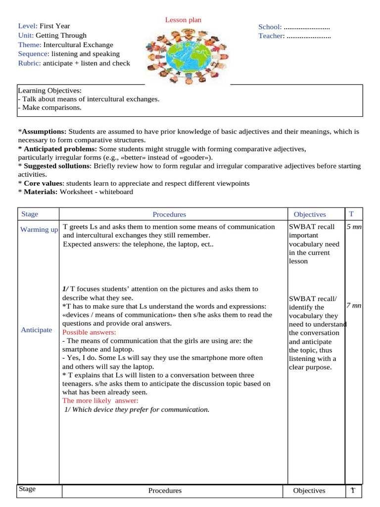 making comparison lesson plan (2) | PDF