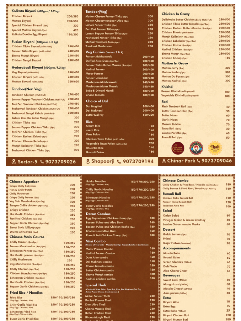 Menu TGBC | PDF