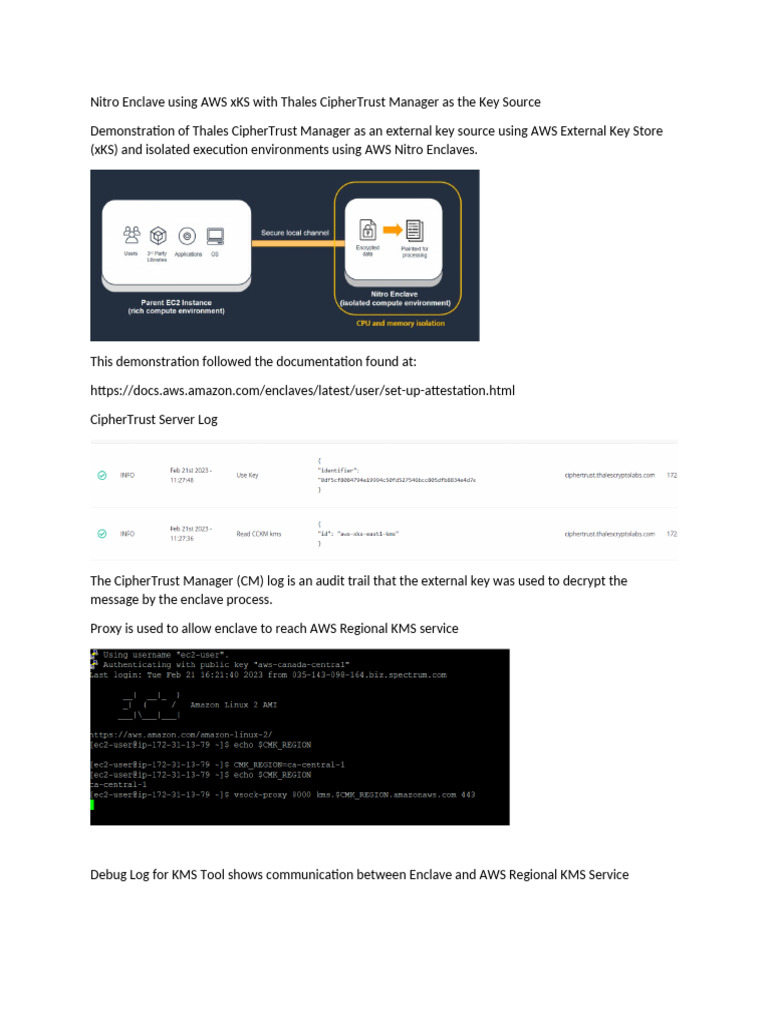 Nitro Enclave Using AWS XKS | PDF