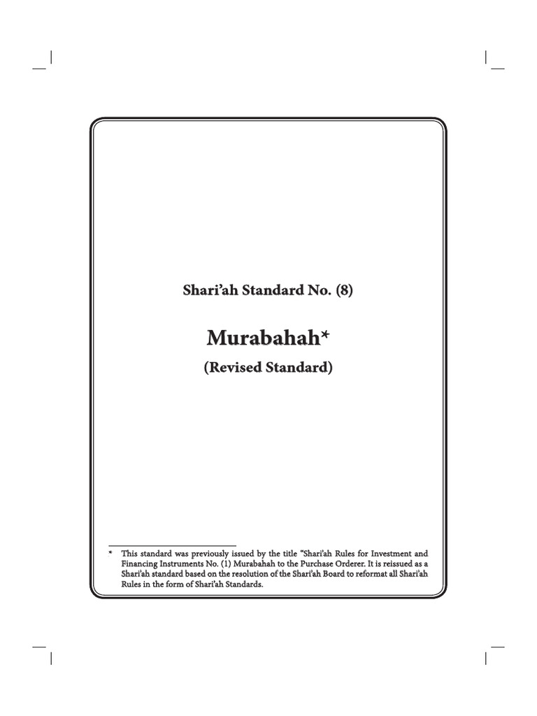 SS 8 Murabahah | PDF