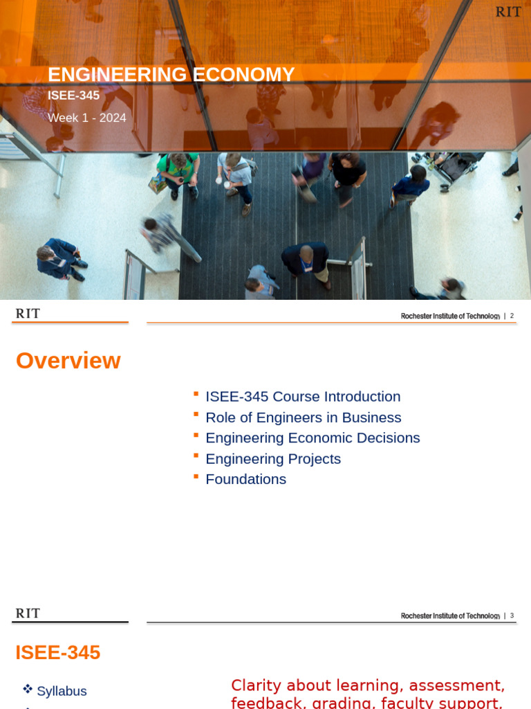 Week 1 2024 Lect-RIT ISEE-345 | PDF
