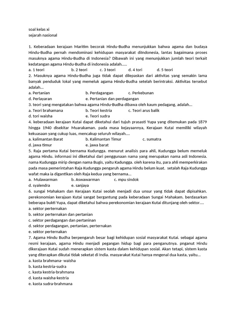 Soal Kelas Xi | PDF