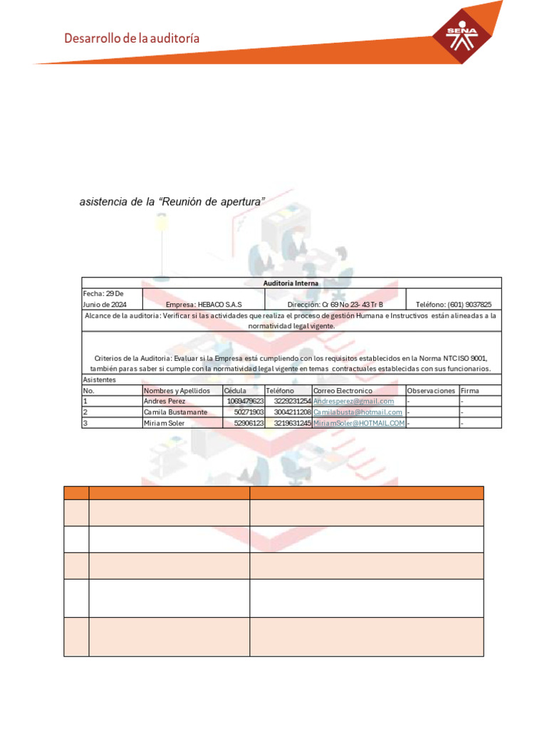 EVIDENCIA AA3_EV2 Realizacion de Auditoria | PDF