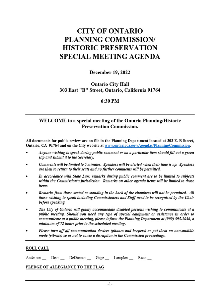 PC Agenda Packet | PDF