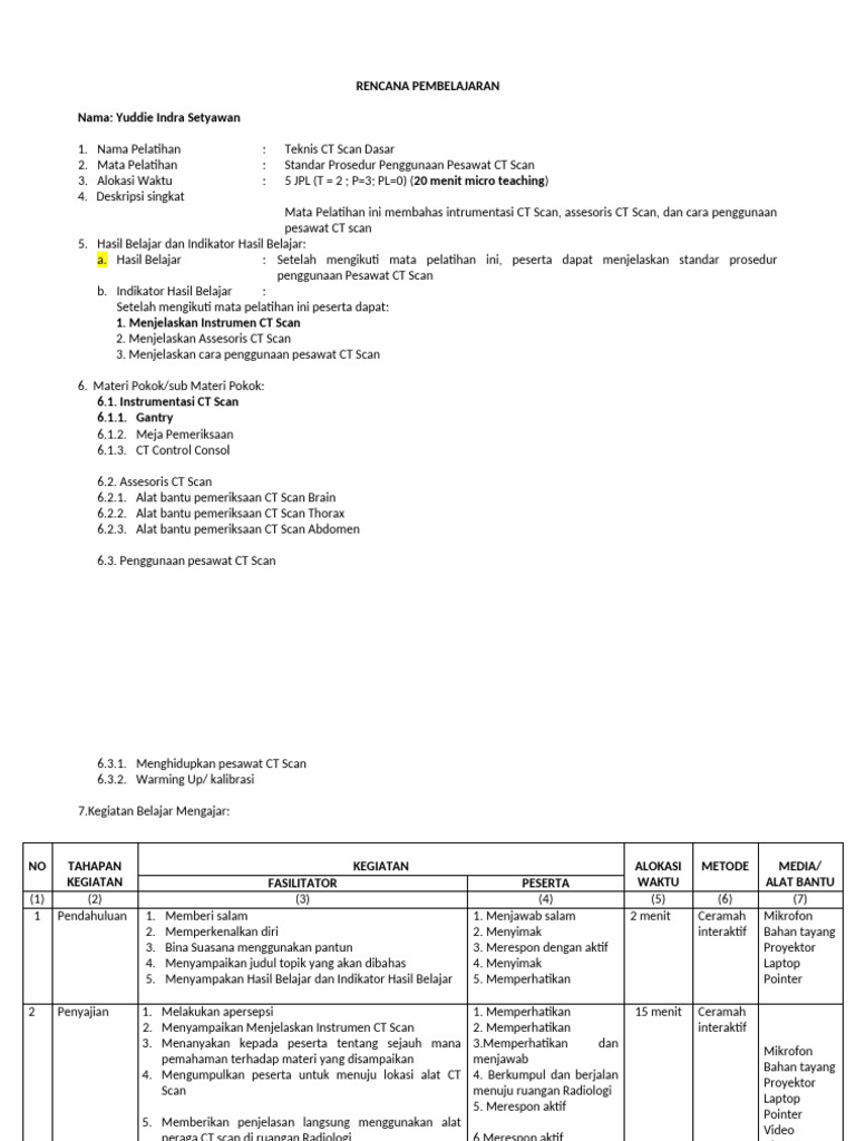 Format Rencana Pembelajaran Mikro | PDF
