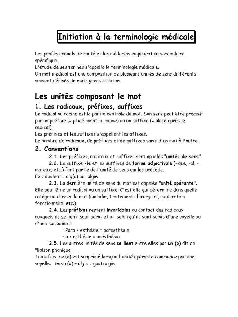 2 - Terminologie Medicale | PDF