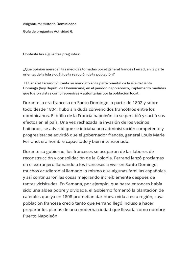 Historia de la Independencia Dominicana | PDF | República Dominicana ...