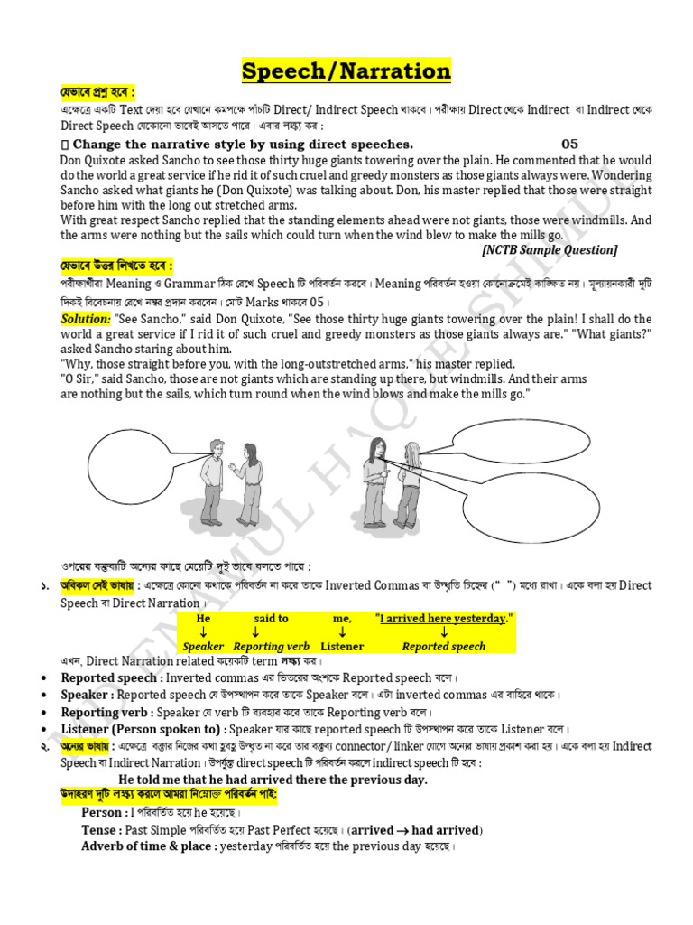 Narration HSC English 2nd Paper | PDF