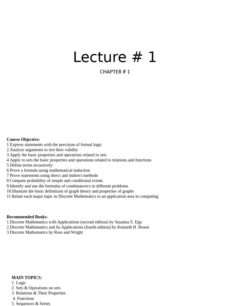 Lecture # 1 | PDF