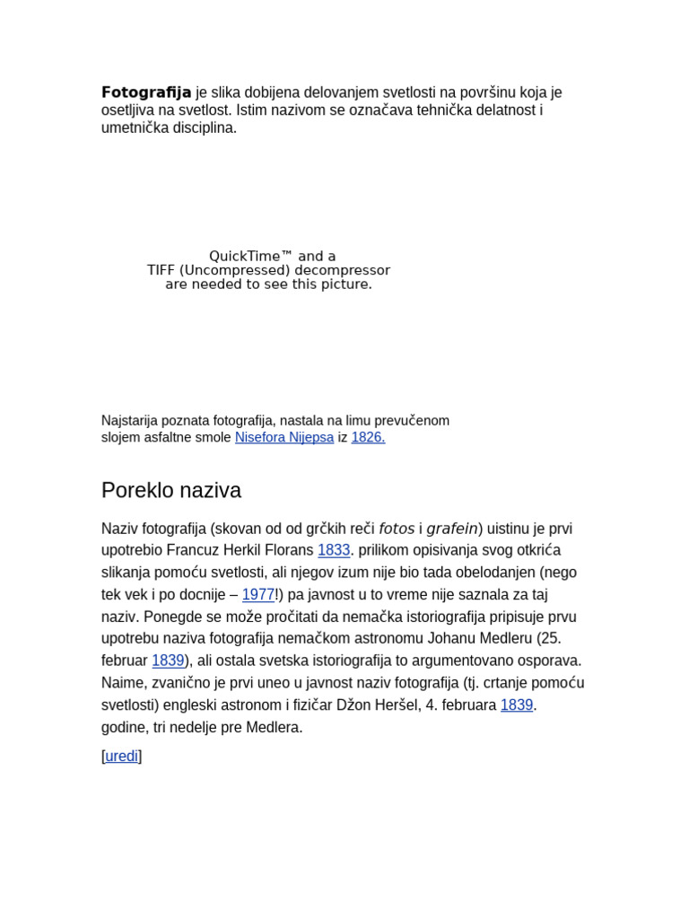 Razvoj Fotografije | PDF