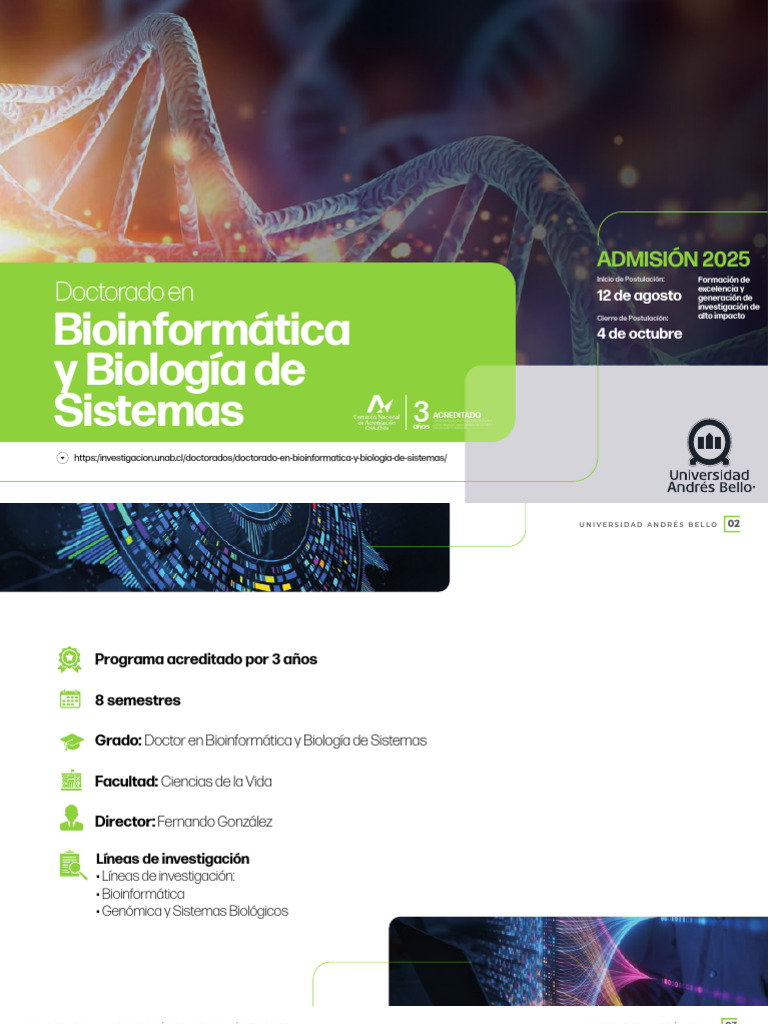 DOCTORADO BIOINFORMATICA Y BIOLOGIA DE SISTEMAS 2025 Comp 1 | PDF